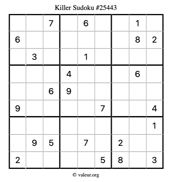 Killer Sudoku Puzzle #25443