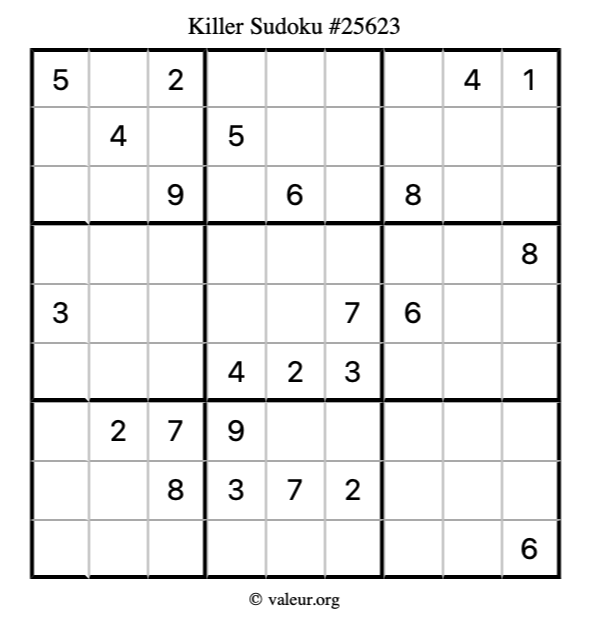 Killer Sudoku Puzzle #25623