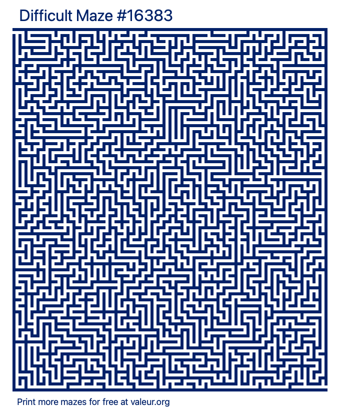 Free Printable Difficult Maze with the Answer #16383