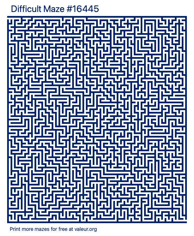 Free Printable Difficult Maze with the Answer #16445