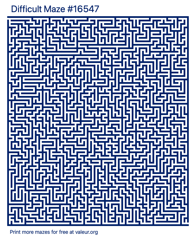 Free Printable Difficult Maze with the Answer #16547