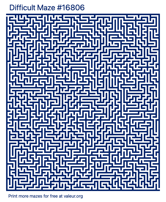 Free Printable Difficult Maze with the Answer #16806