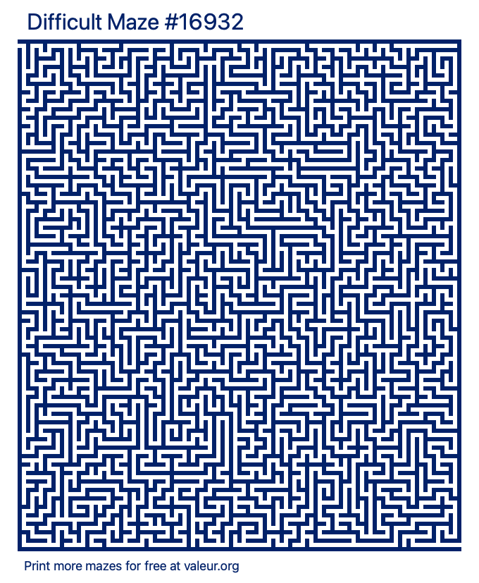 Free Printable Difficult Maze with the Answer #16932
