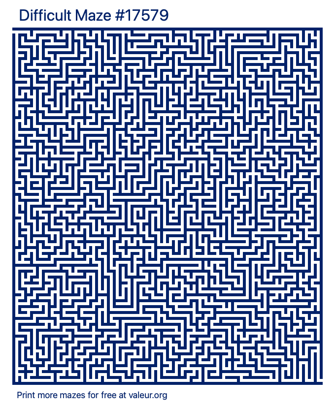 Free Printable Difficult Maze with the Answer #17579