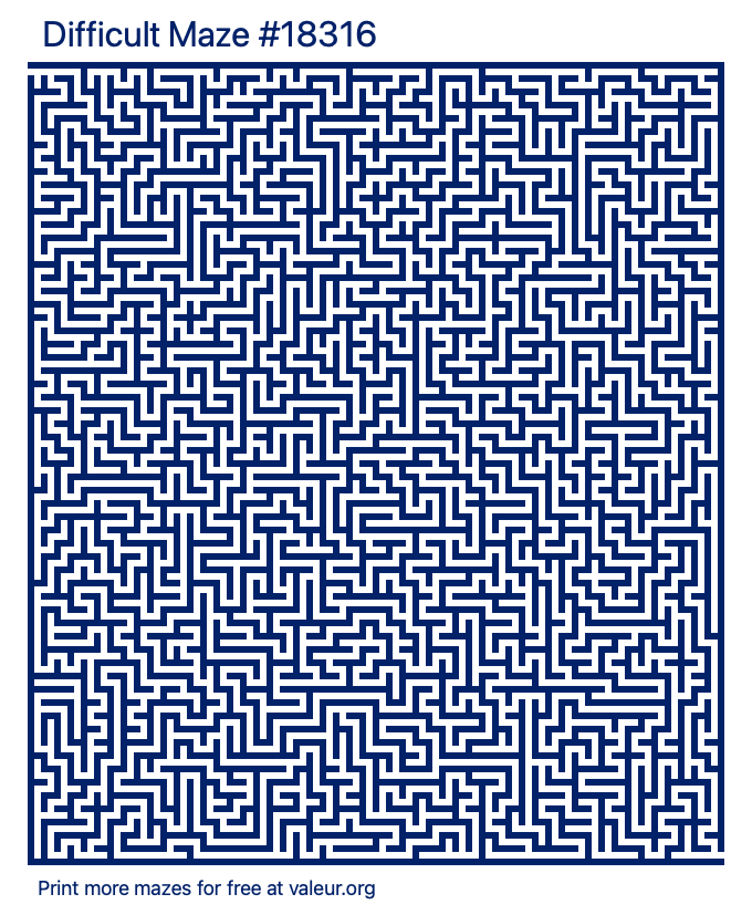 Free Printable Difficult Maze with the Answer #18316