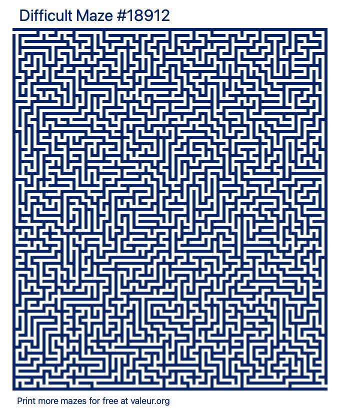 Free Printable Difficult Maze with the Answer #18912