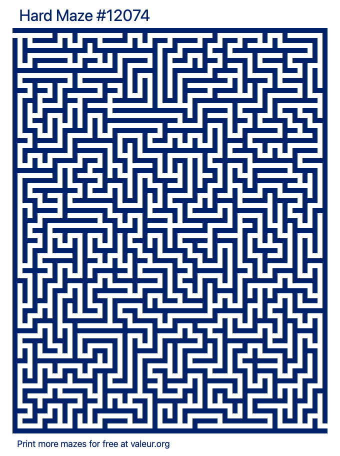 Free Printable Hard Maze with the Answer #12074