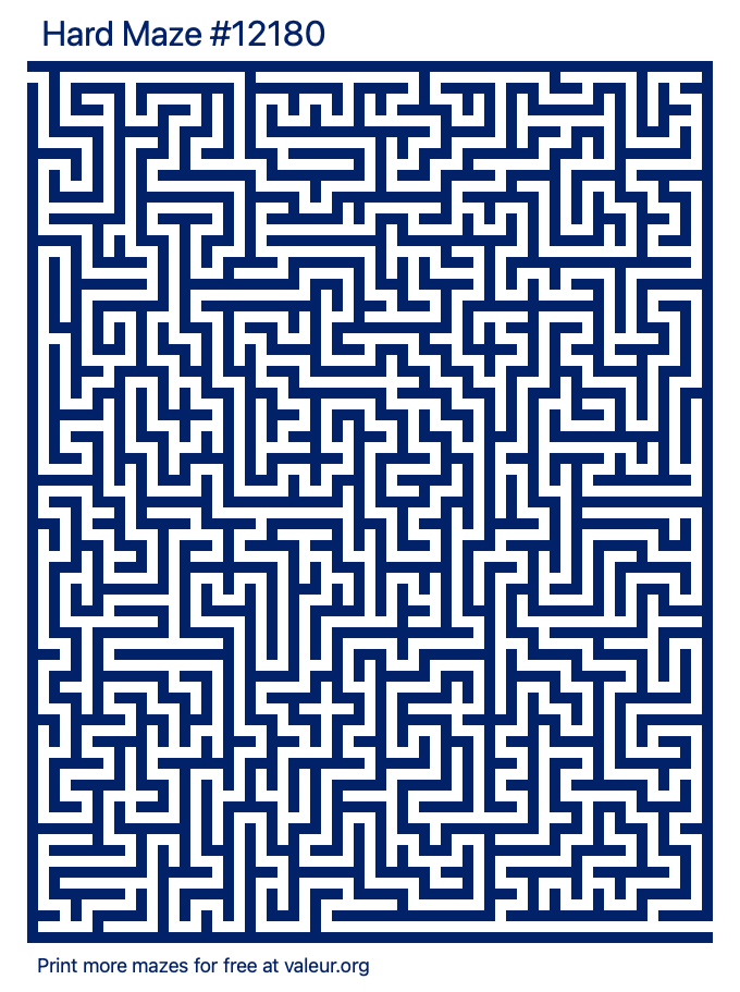 Free Printable Hard Maze with the Answer #12180