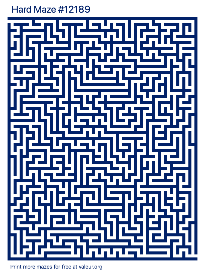Free Printable Hard Maze with the Answer #12189