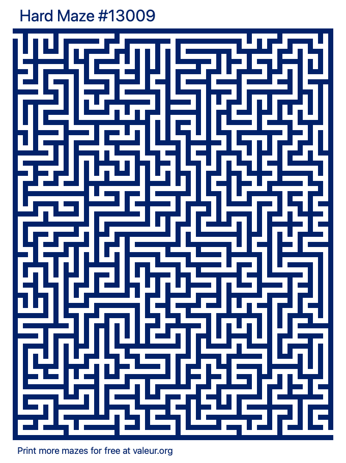 Free Printable Hard Maze with the Answer #13009
