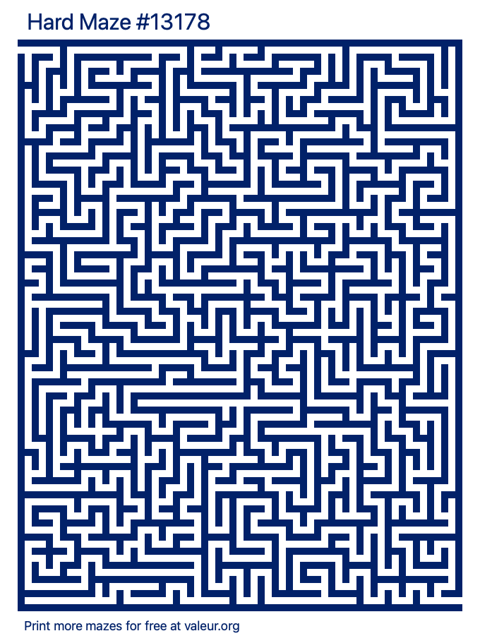 Free Printable Hard Maze with the Answer #13178