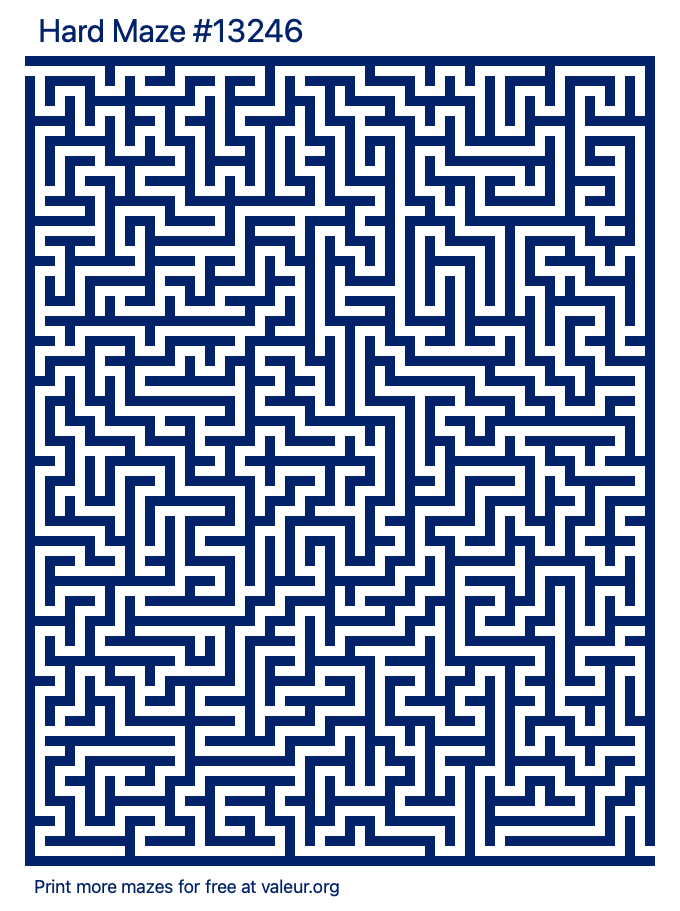 Free Printable Hard Maze with the Answer #13246
