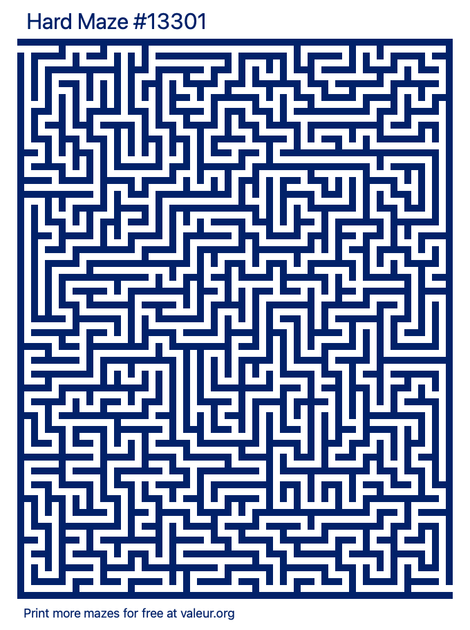Free Printable Hard Maze with the Answer #13301