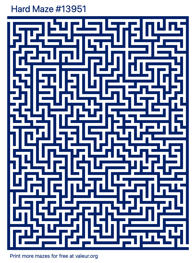 Free Printable Hard Maze with the Answer #13951