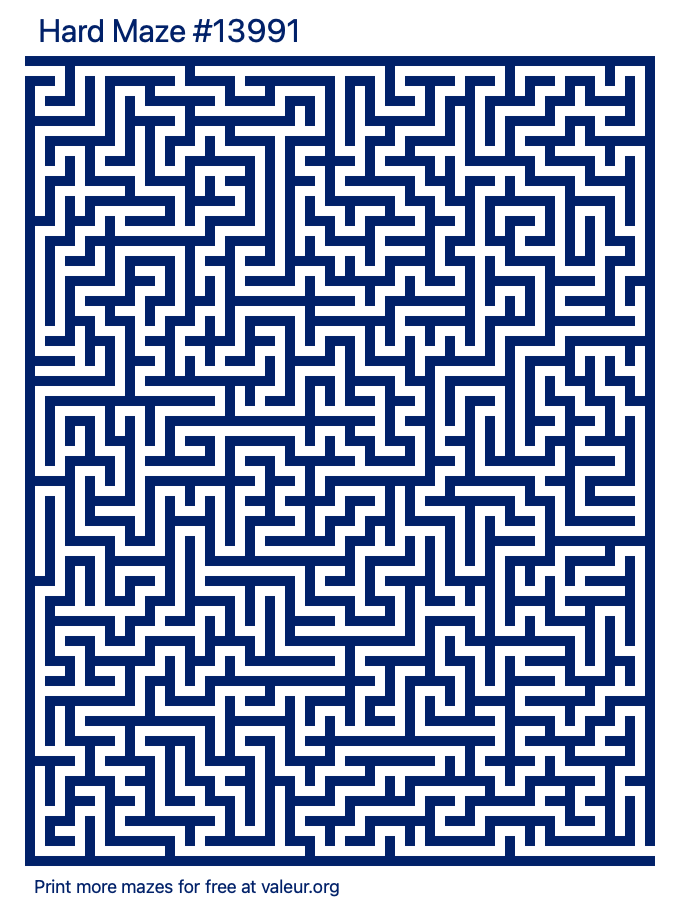 Free Printable Hard Maze with the Answer #13991