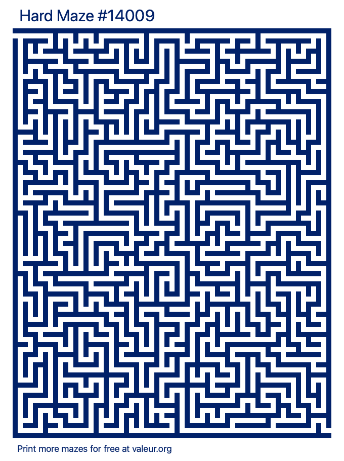 Free Printable Hard Maze with the Answer #14009