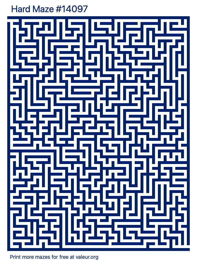 Free Printable Hard Maze with the Answer #14097