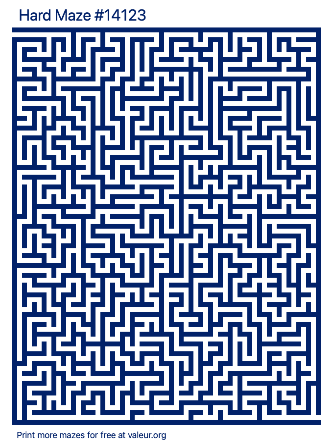 Free Printable Hard Maze with the Answer #14123