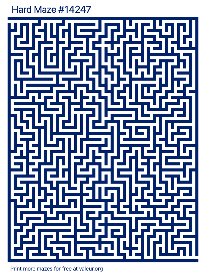 Free Printable Hard Maze with the Answer #14247