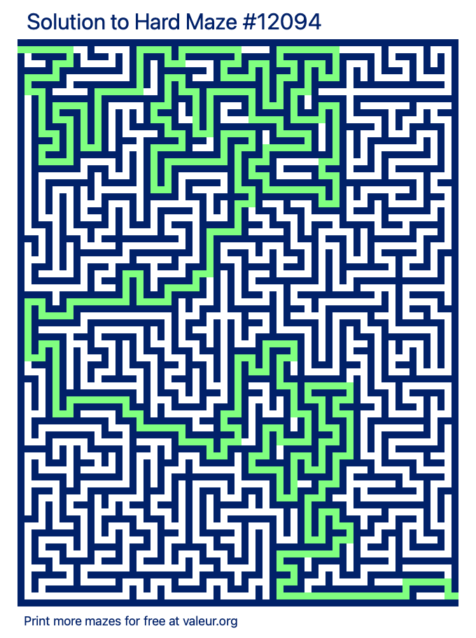 Difficult Maze With Solution
