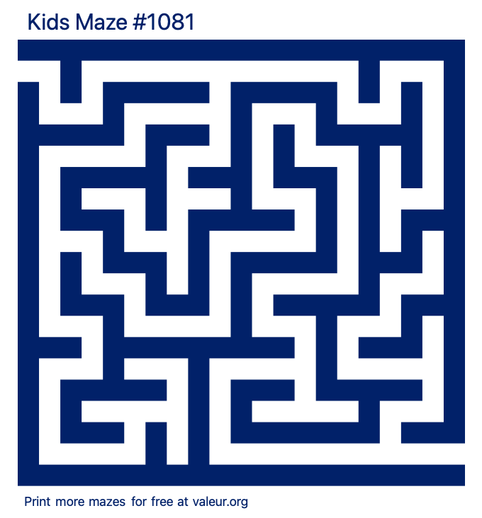 Free Printable Kids Maze with the Answer #1081