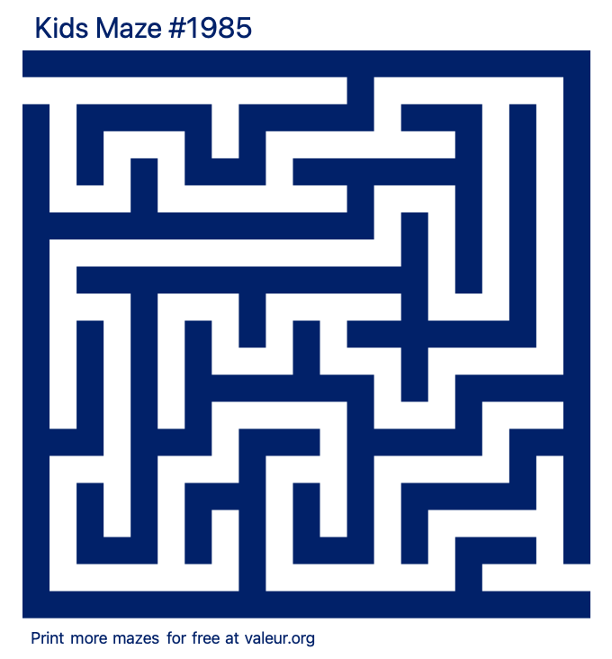Free Printable Kids Maze with the Answer #1985