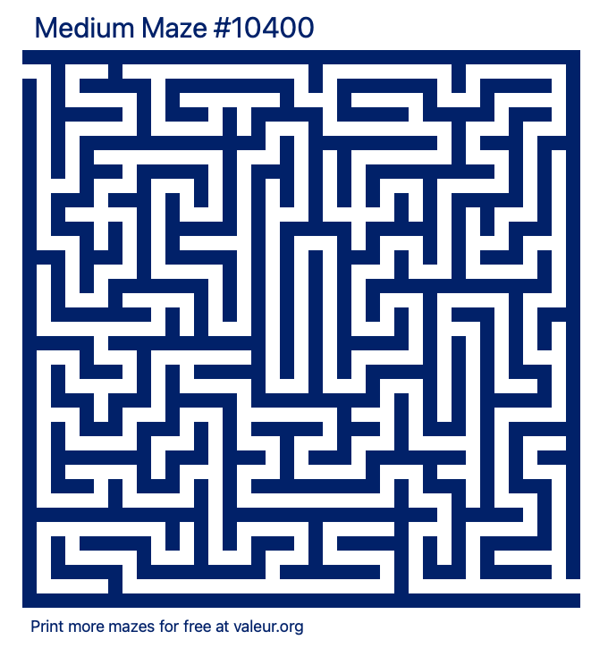 Free Printable Medium Maze with the Answer #10400