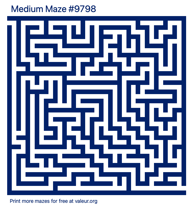 Free Printable Medium Maze with the Answer #9798